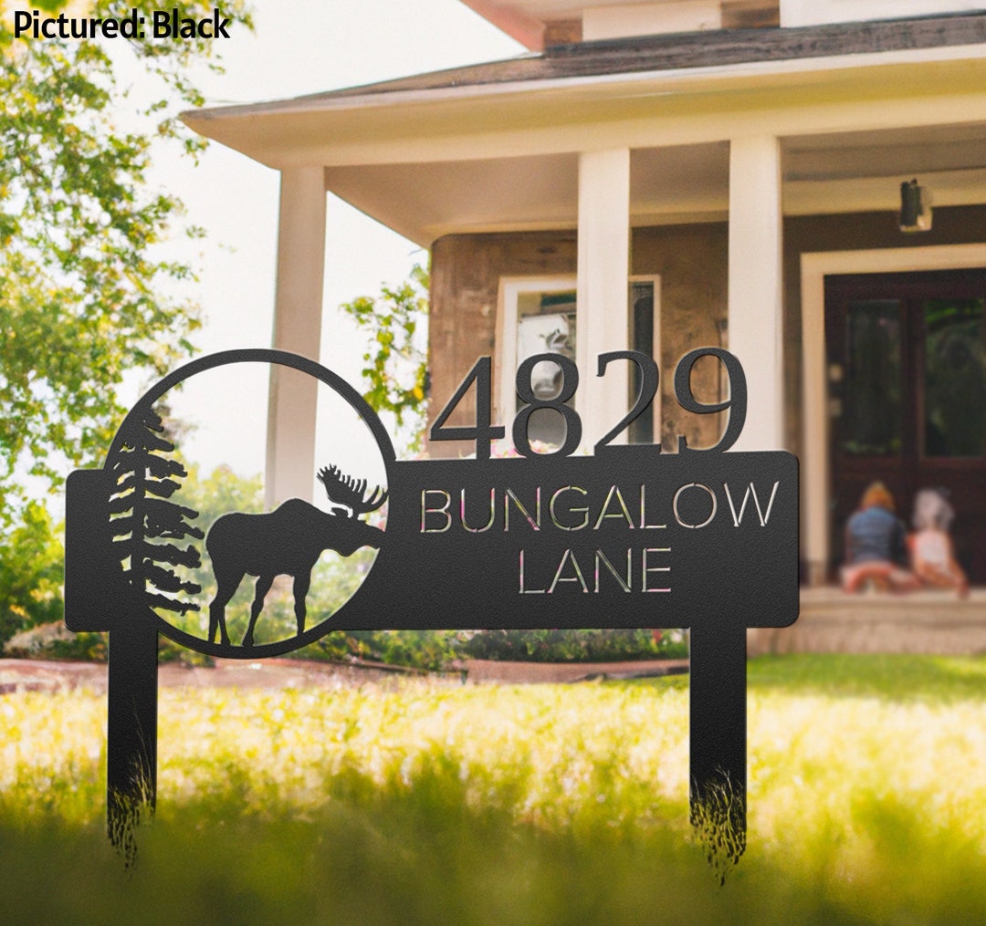 Large Metal Address Sign for Front Yard Outdoor Street Number Signs for ...