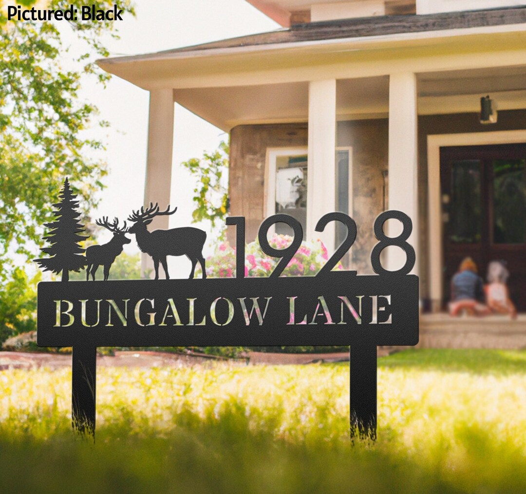Elk Metal Address Sign, Mountain Cabin Address Signs, House Address ...