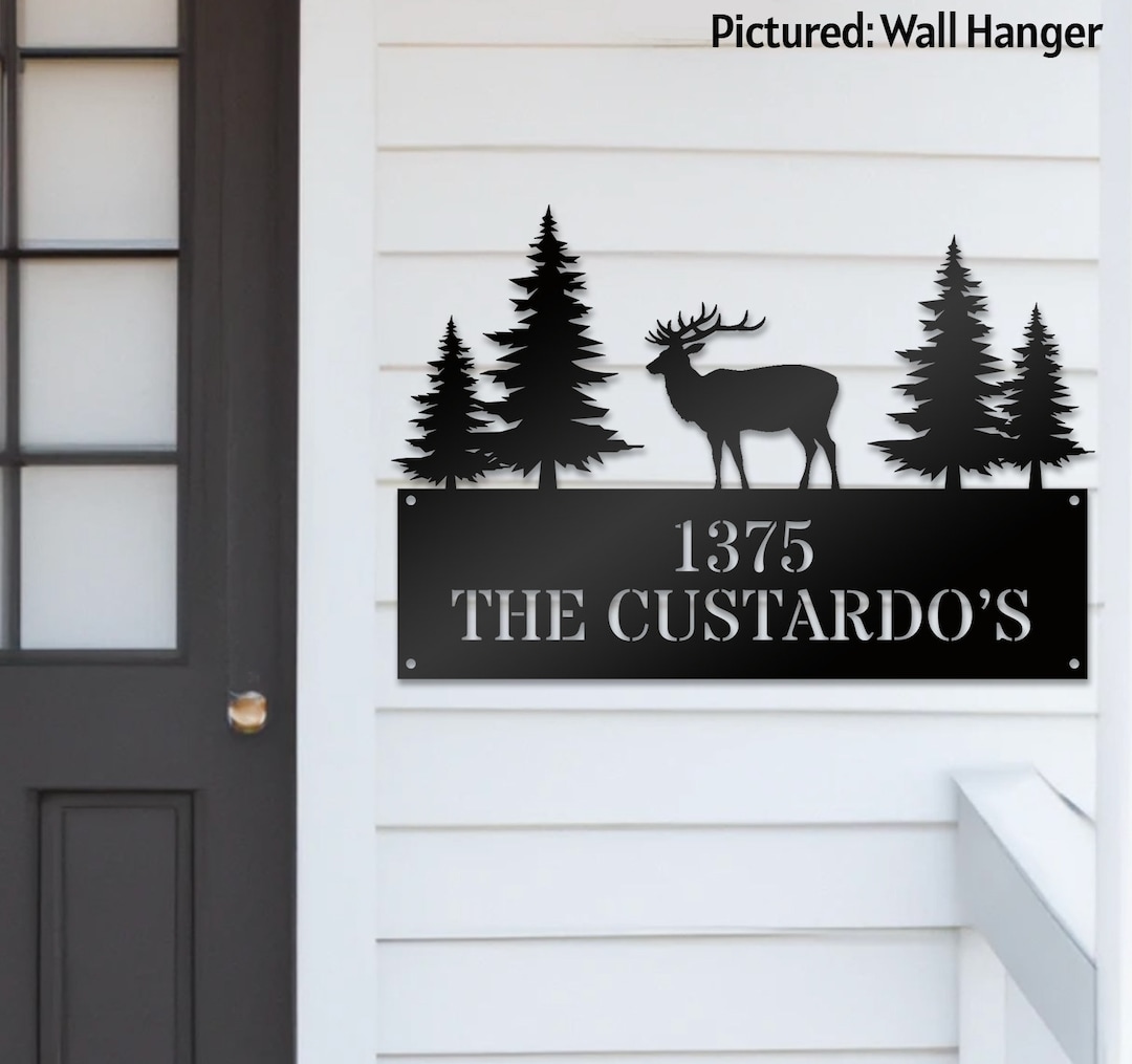 Hanging Address Sign Front Door Custom Outdoor Metal Street Number Sign ...