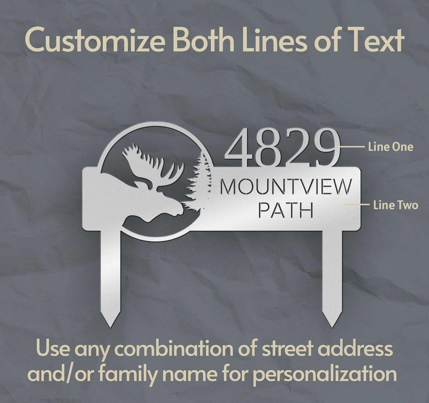 Large Metal Address Sign for Front Yard Outdoor Street Number - Etsy