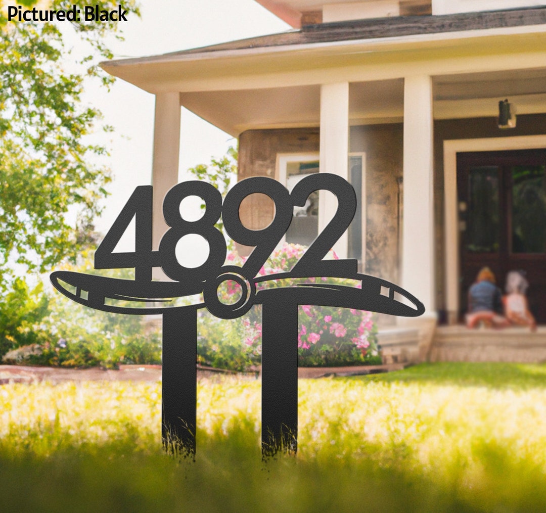 Airplane Propeller Metal Address Sign: Yard or Hanging Number Sign - Etsy