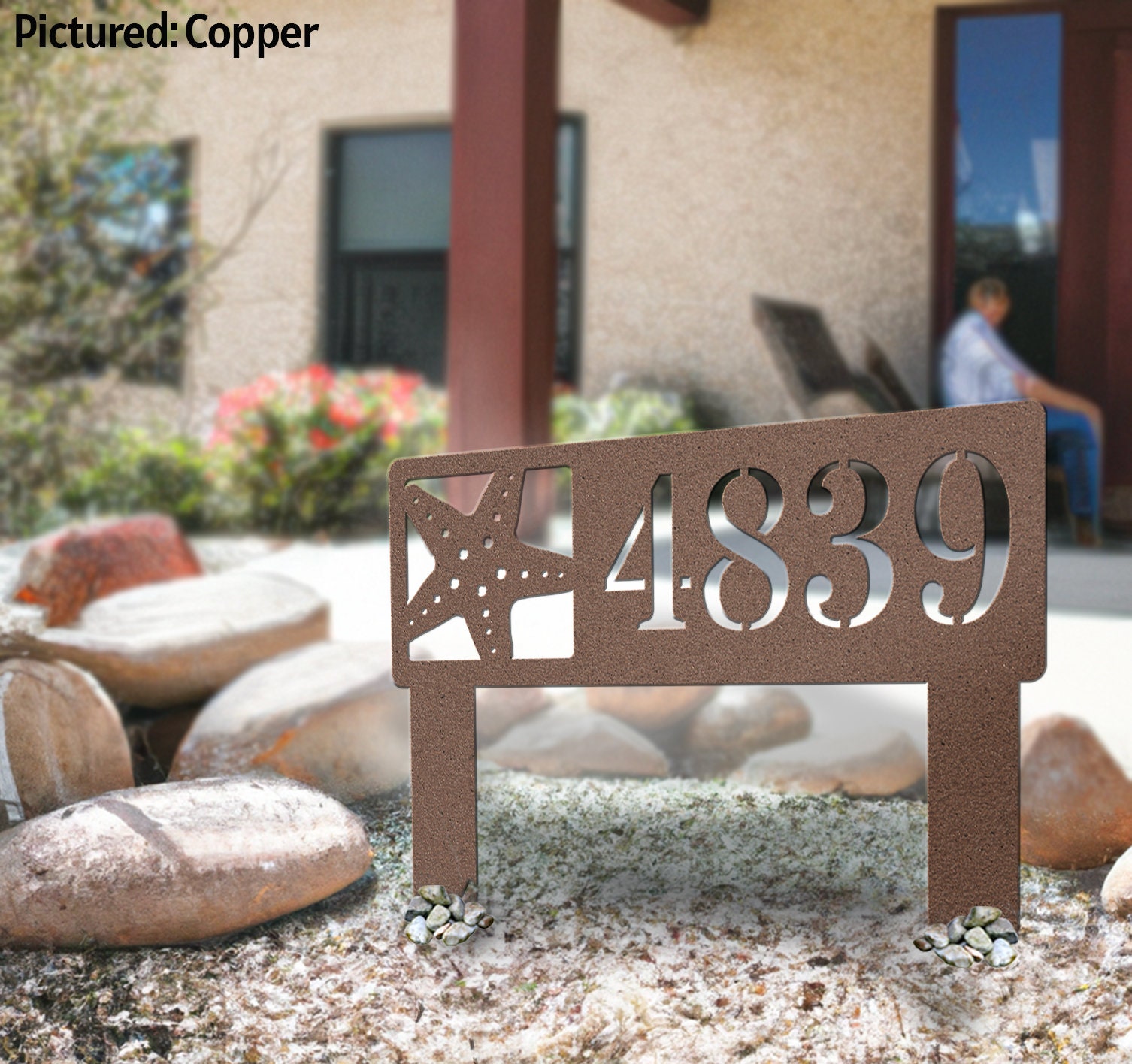Starfish Address Sign for Driveway Beach House Street Number - Etsy