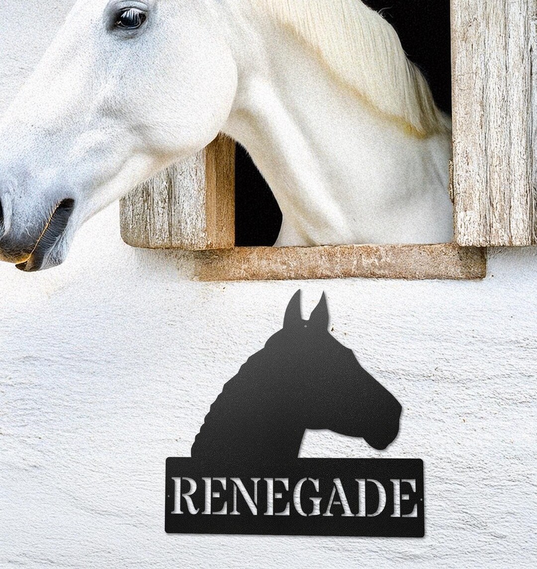 Personalized Metal Horse Stall Sign: Custom Barn Name Plate - Etsy