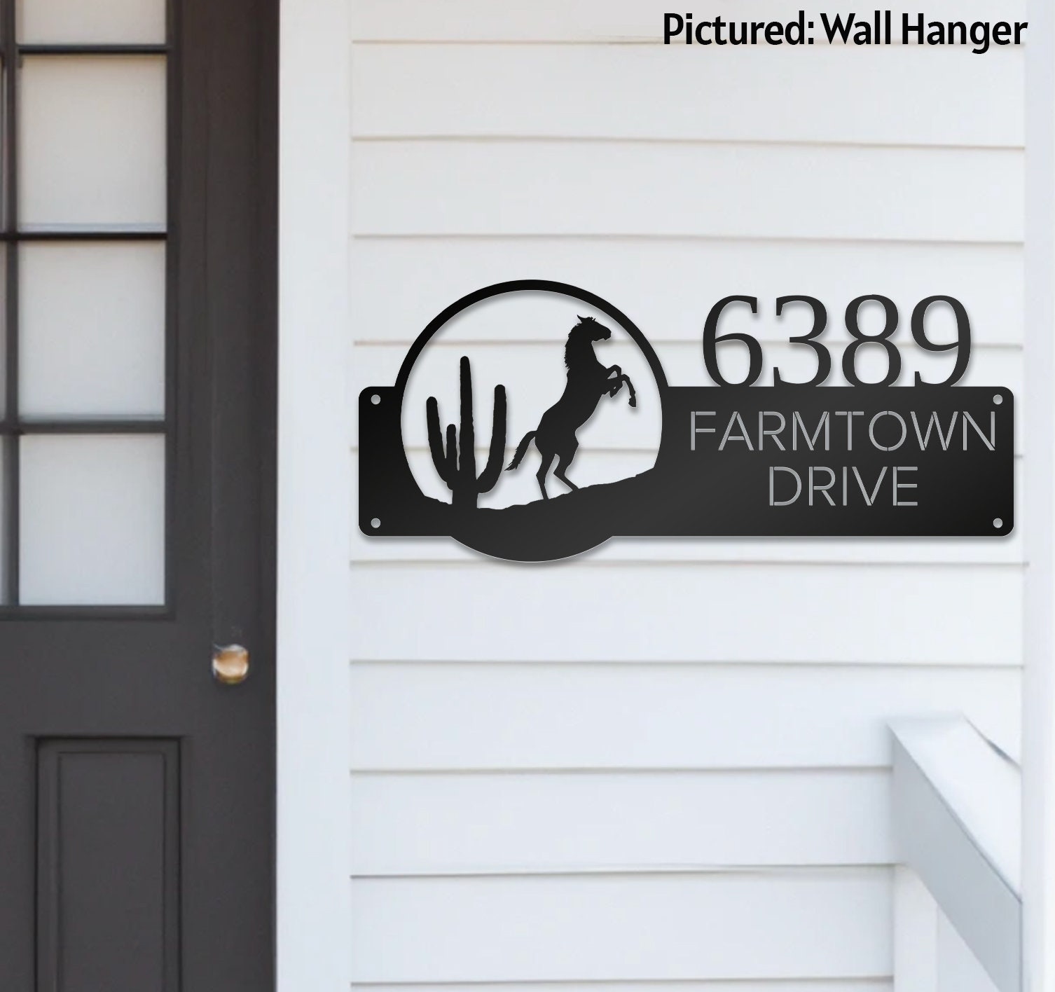 Personalized Address Sign for Front Door Horse Farm Decor Cactus Yard ...