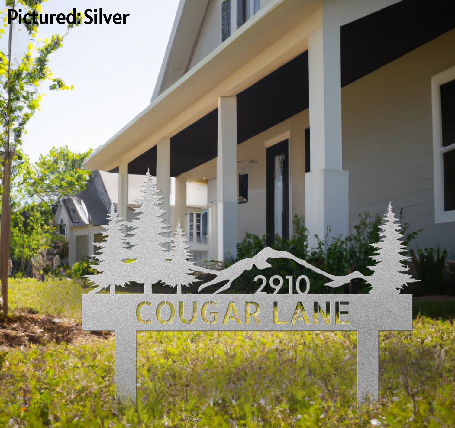 Metal Address Sign for Front Yard Personalized Metal Street Number Sign ...