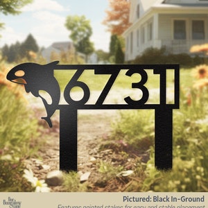 Orca Whale Address Sign for Front Door or Porch Metal Street Number ...