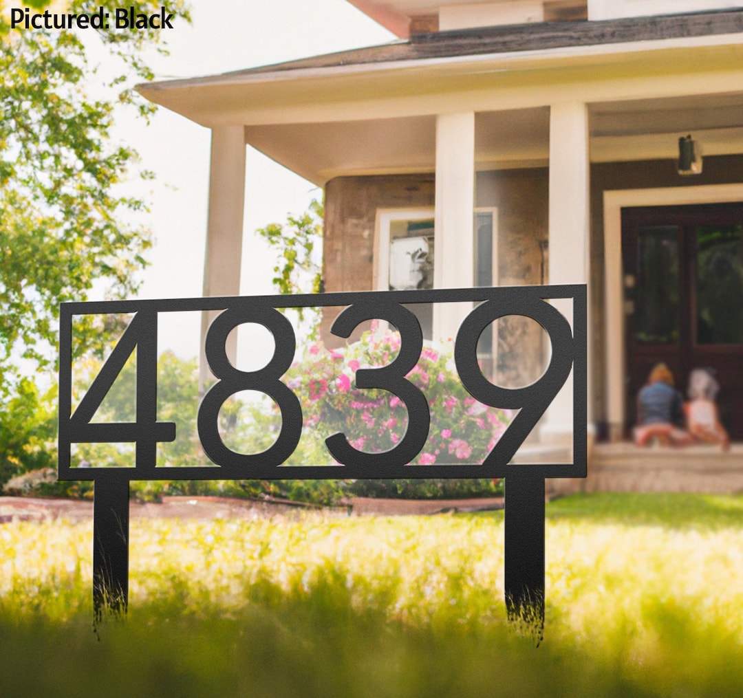 Minimalist Metal Street Address Sign Custom Street Number Signs for ...