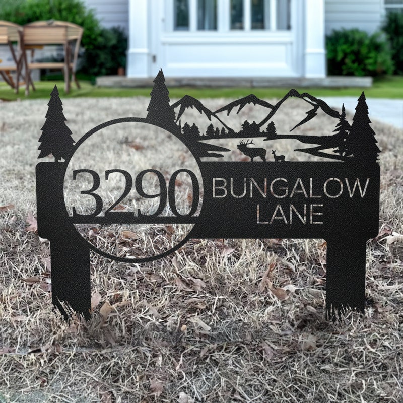 Rustic Metal Address Sign - Etsy