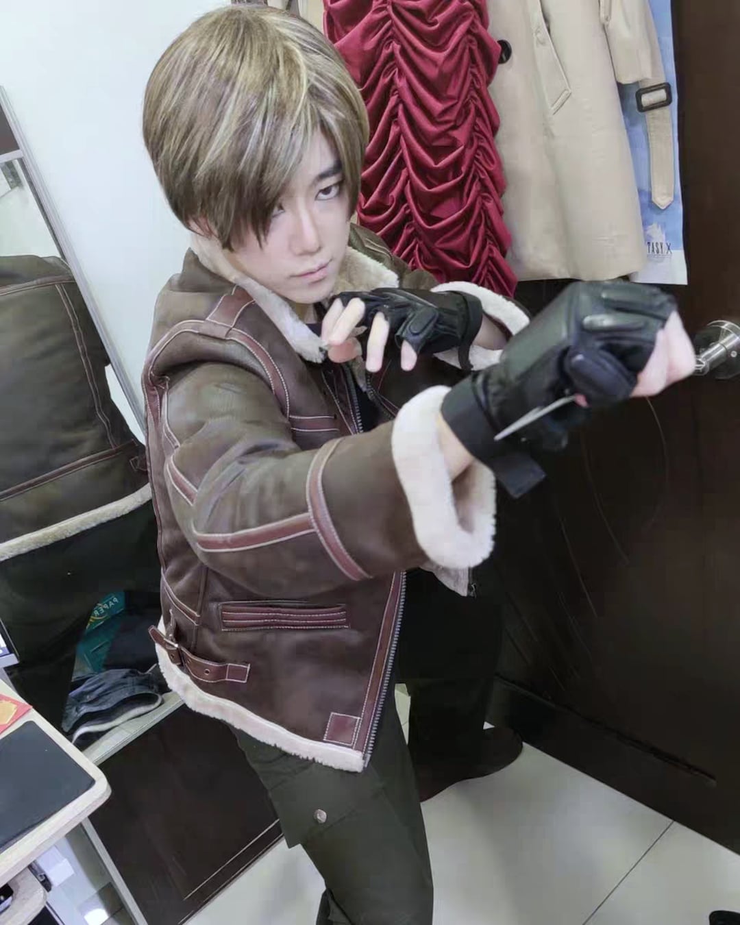 RE 4 Remake Leon Leather Jacket Leon S Kennedy Cosplay Jacket - Etsy