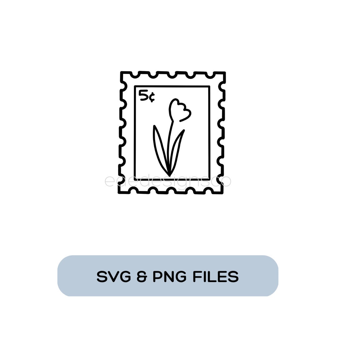 Cute Flower Stamp PNG and SVG Files | Stamp Digital Download | Flower ...