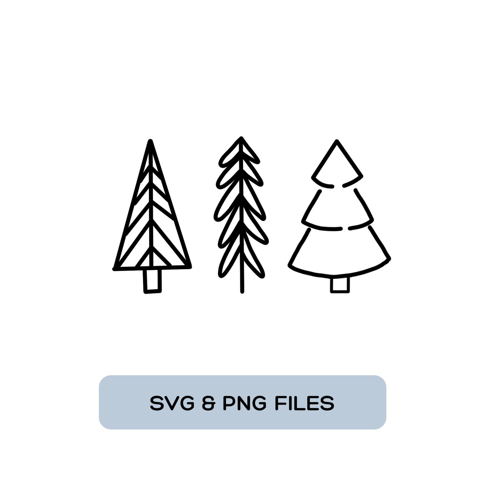 Cute Trees Digital Download | Cute, Simple Tree Cut File | Tree SVG ...