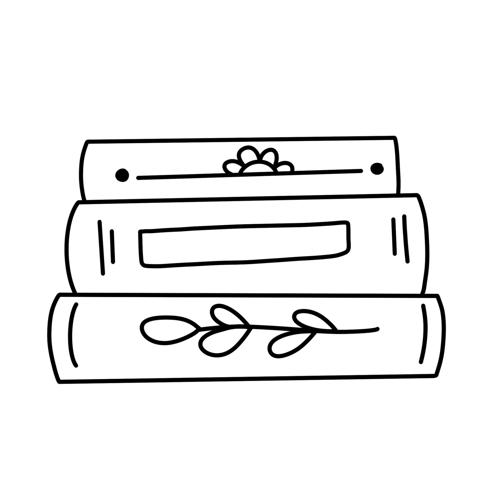 Cute Book Stack Books SVG Books PNG Book Stack Digital Download Book ...