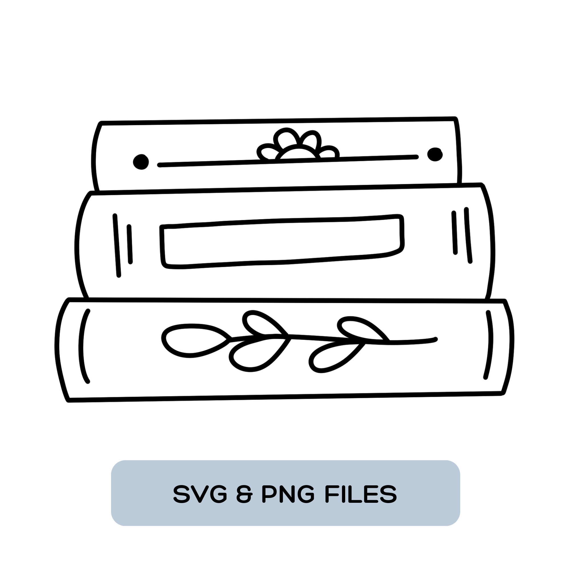 Cute Book Stack | Books SVG | Books PNG | Book Stack Digital Download ...