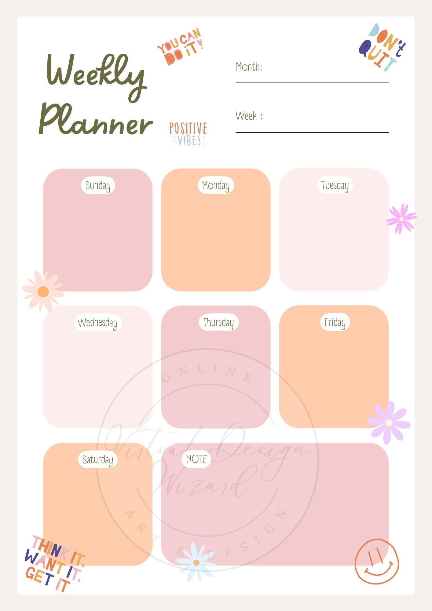 PRINTABLE Planner Set / Daily Planner / Weekly Planner / To-do List ...