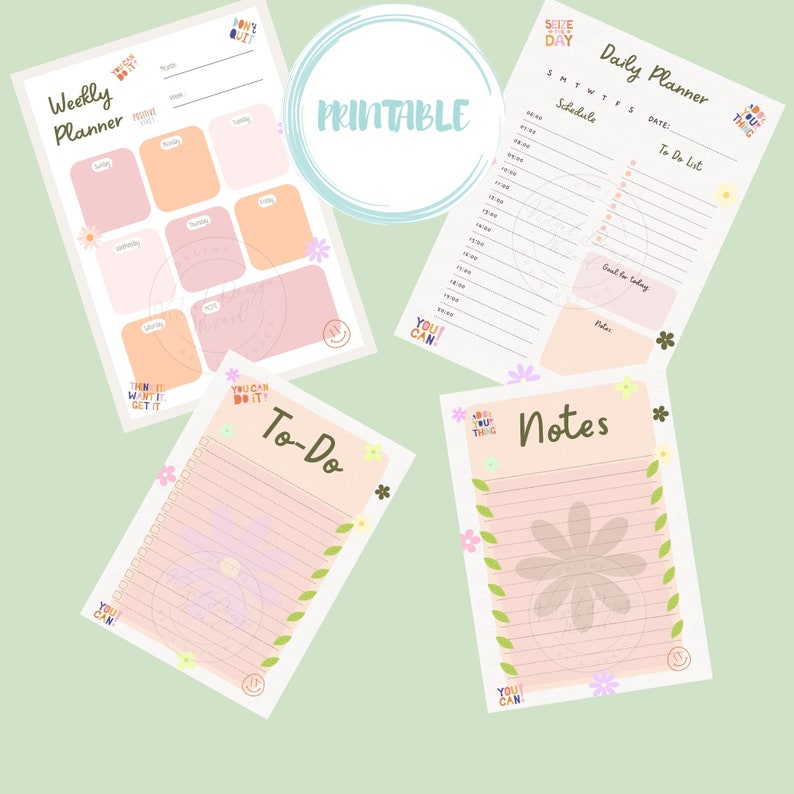 PRINTABLE Planner Set / Daily Planner / Weekly Planner / To-do List ...