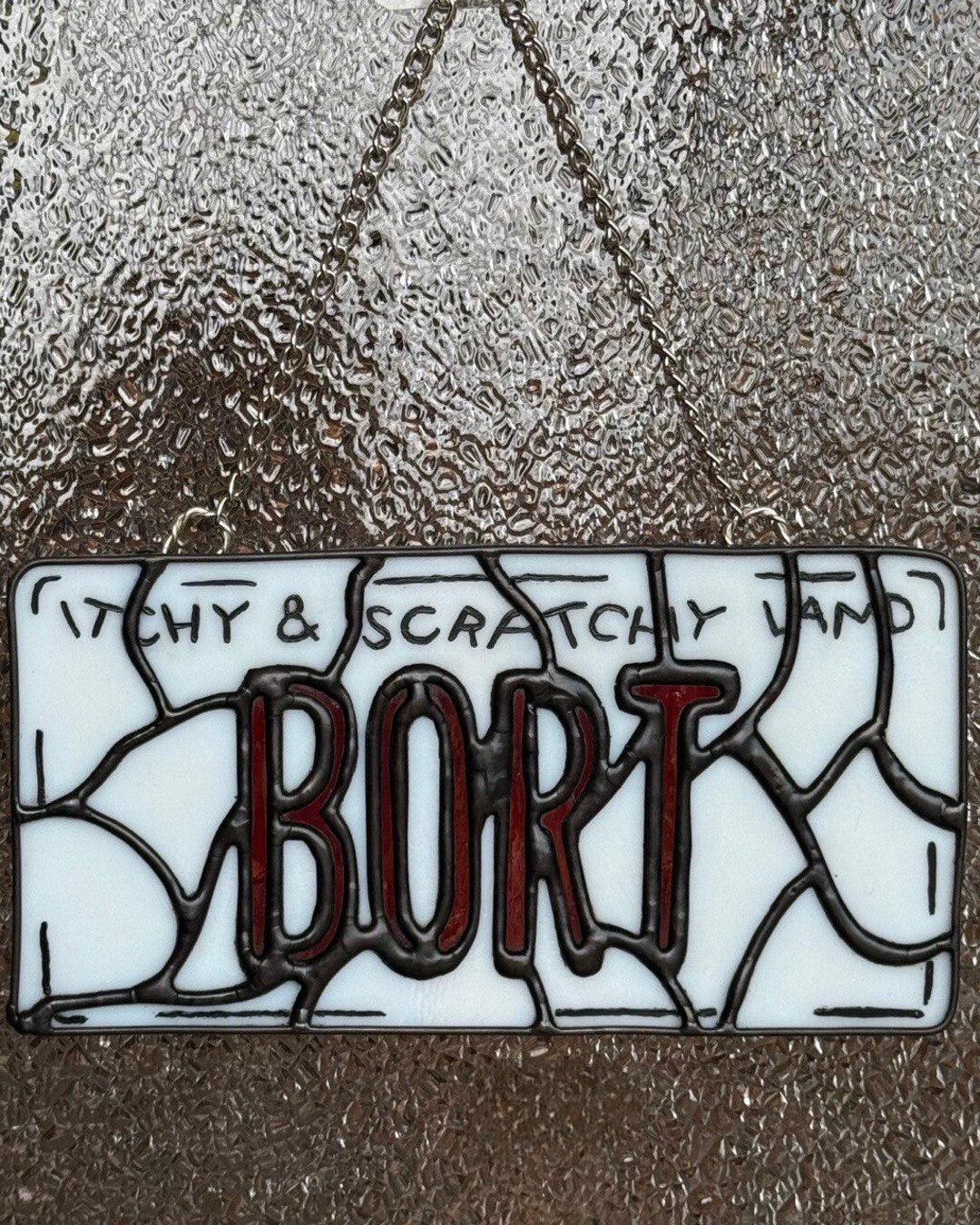 The Simpsons Bort License Plate - Stained Glass Suncatcher Window ...