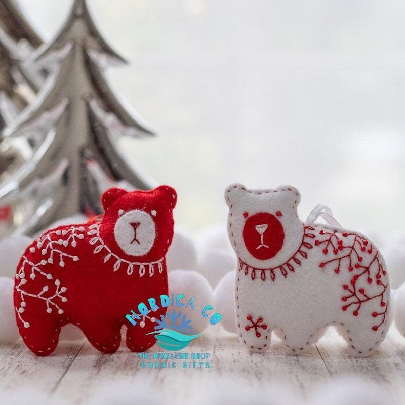 Felt Bear Ornament - Etsy