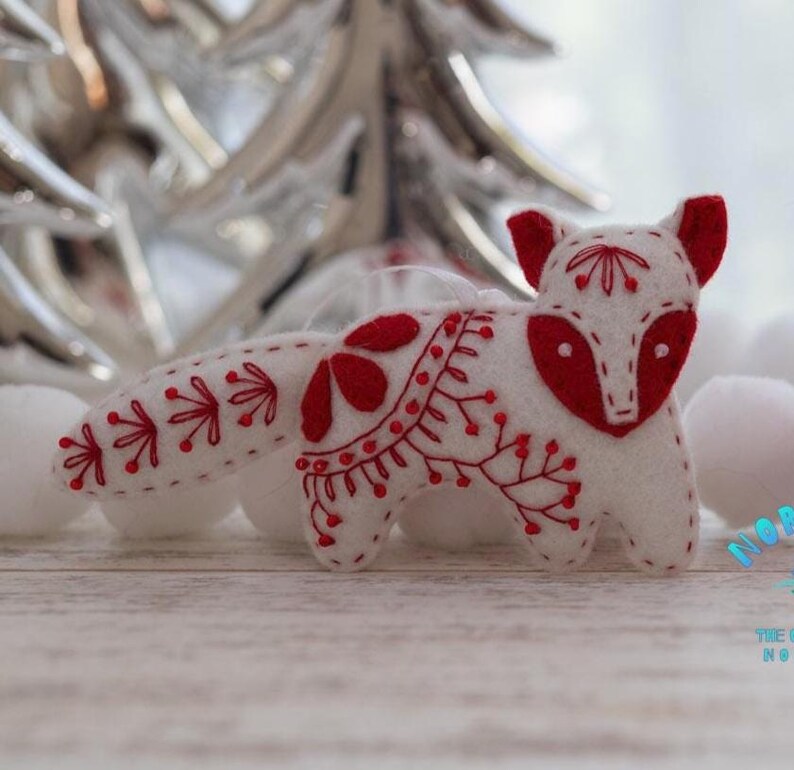 Handmade Wool Felt Fox Ornament Set: Scandinavian Christmas Decor - Etsy