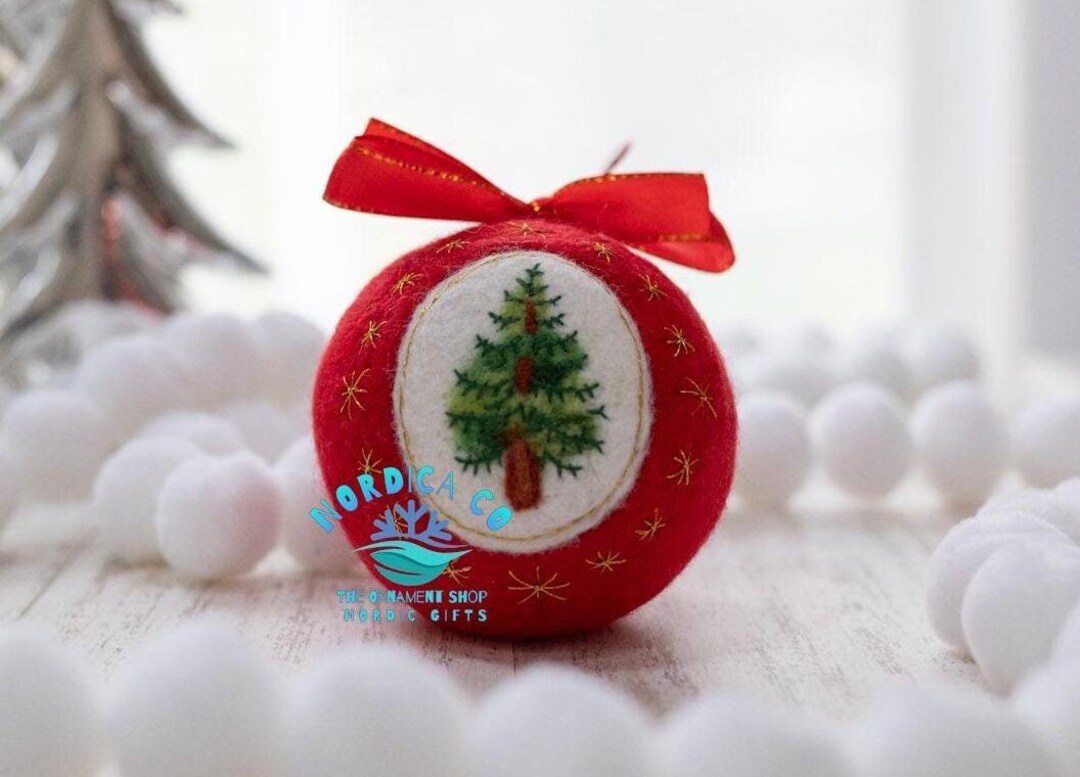 Needle Felted Christmas Tree Ornament: Handmade Wool Decoration - Etsy