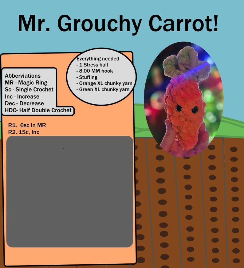 Mr. Grouchy Carrot Figet Crochet Pattern - Etsy