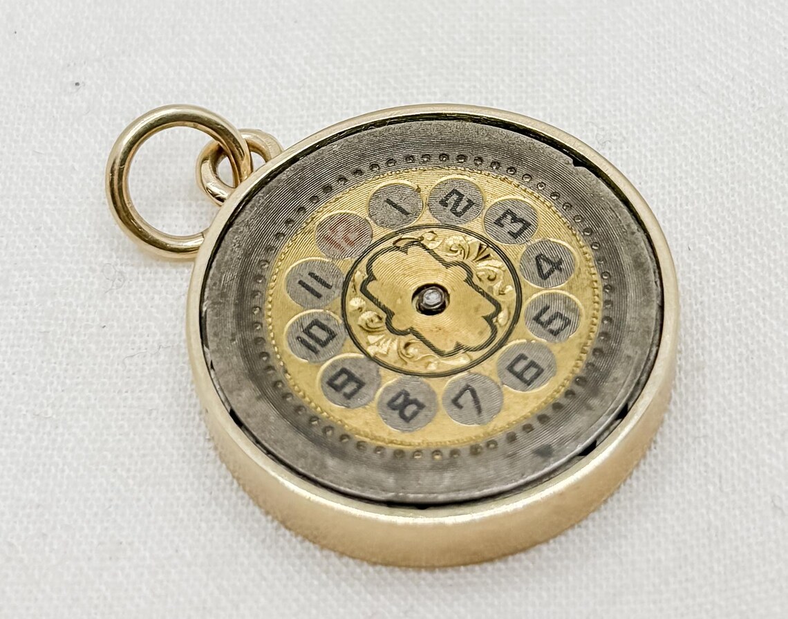 9ct Gold Watch Pendant With Visible Mechanics - Etsy