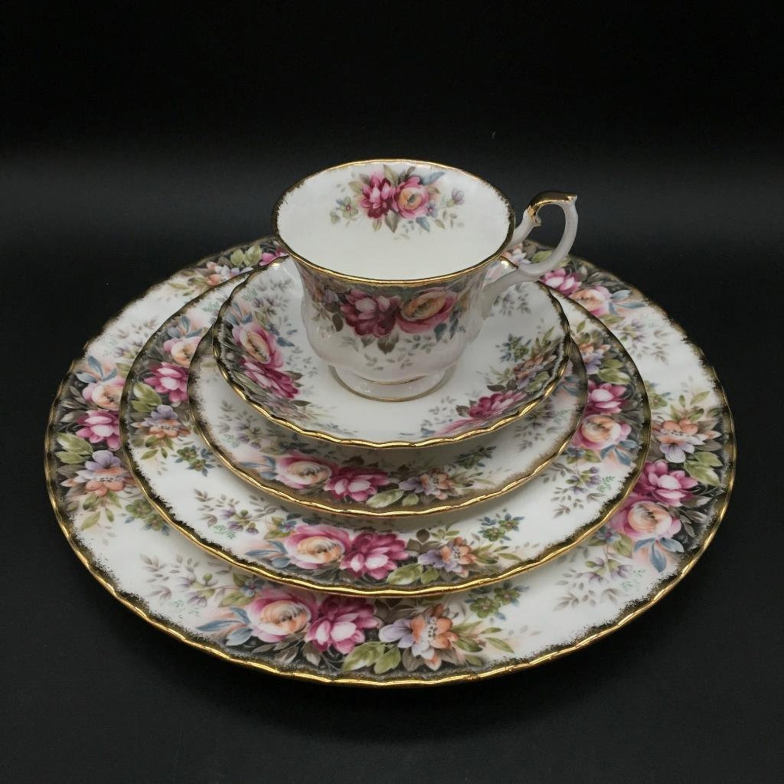 Royal Albert Autumn Roses Dinner Set - Etsy