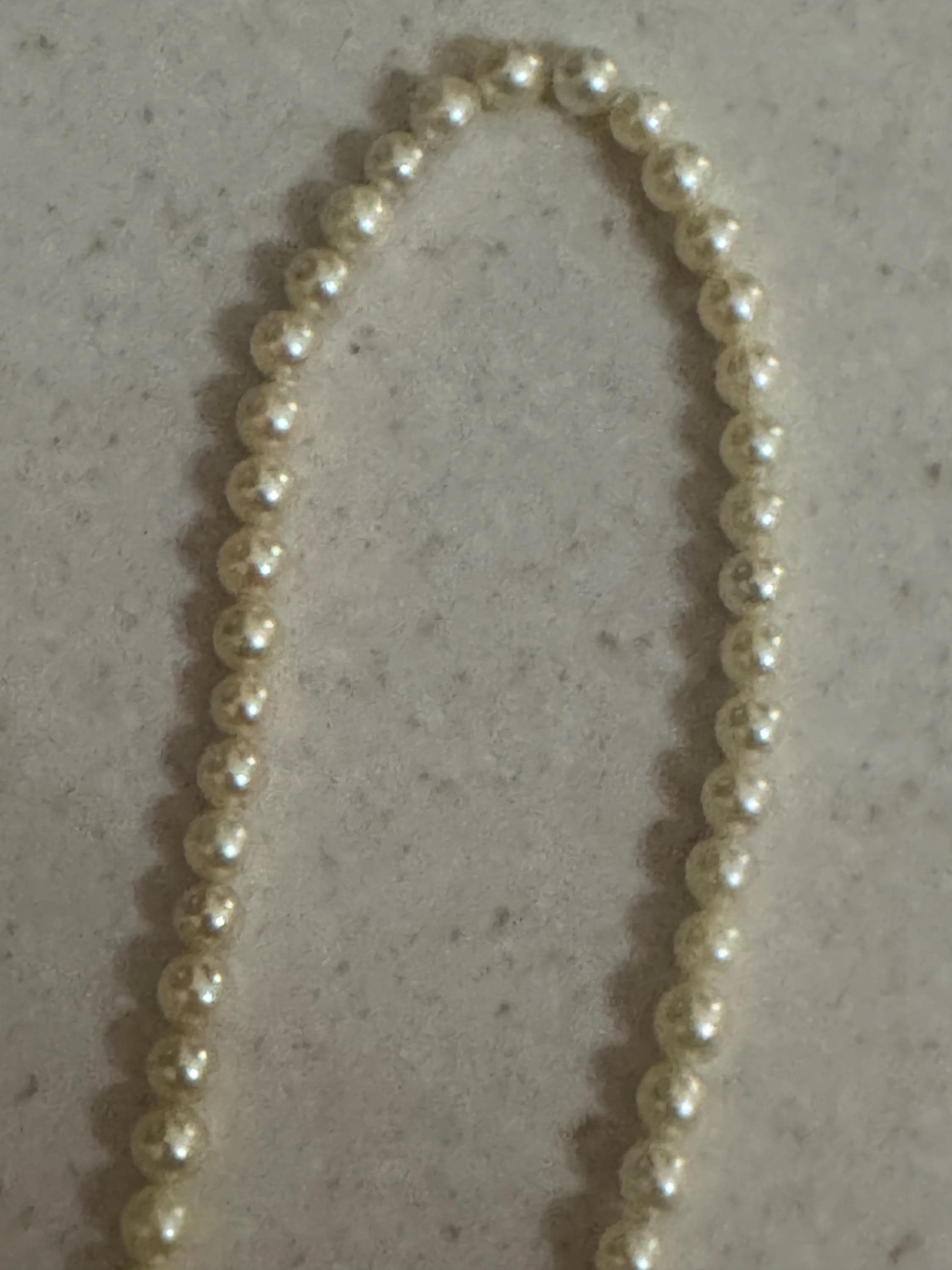 Vintage Mikimoto Pearl Necklace With Signature Pearl Sterling Silver ...