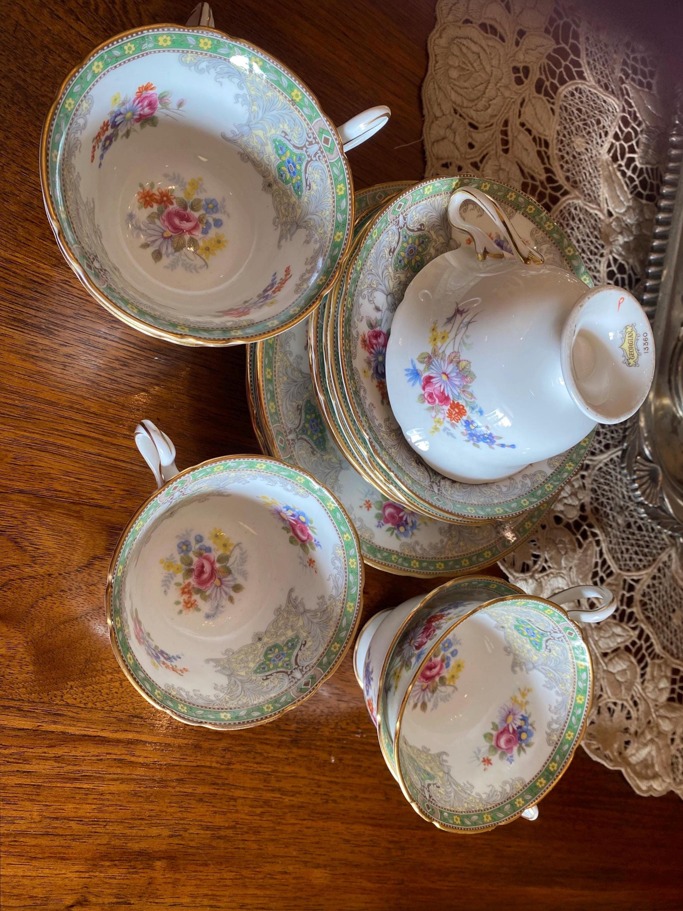 Vintage Shelley “georgian “tea Set Consisting of Six Cups,saucers and ...
