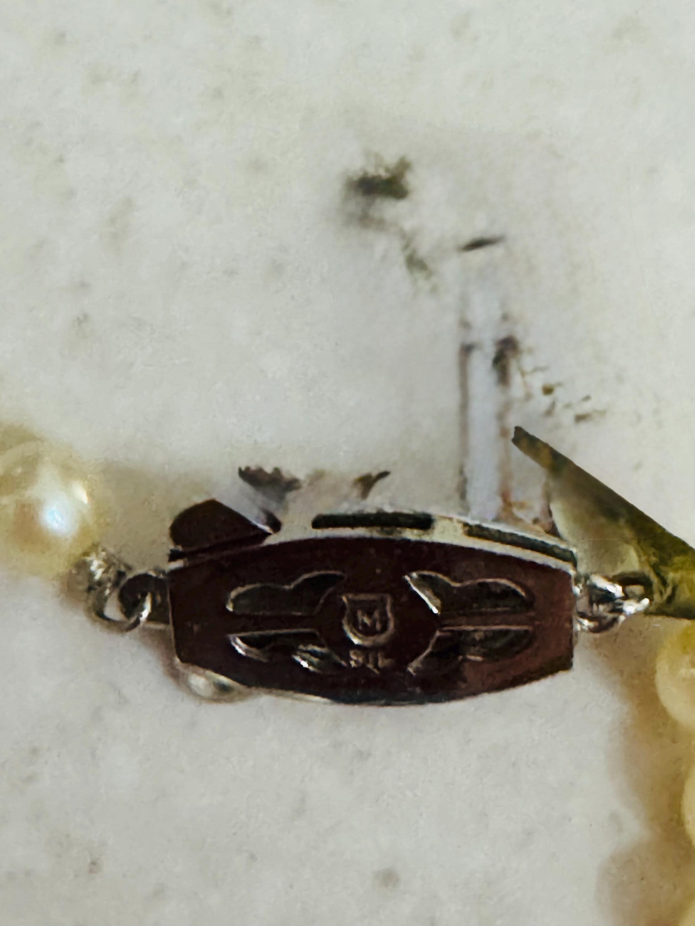 Vintage Mikimoto Pearl Necklace With Signature Pearl Sterling Silver ...