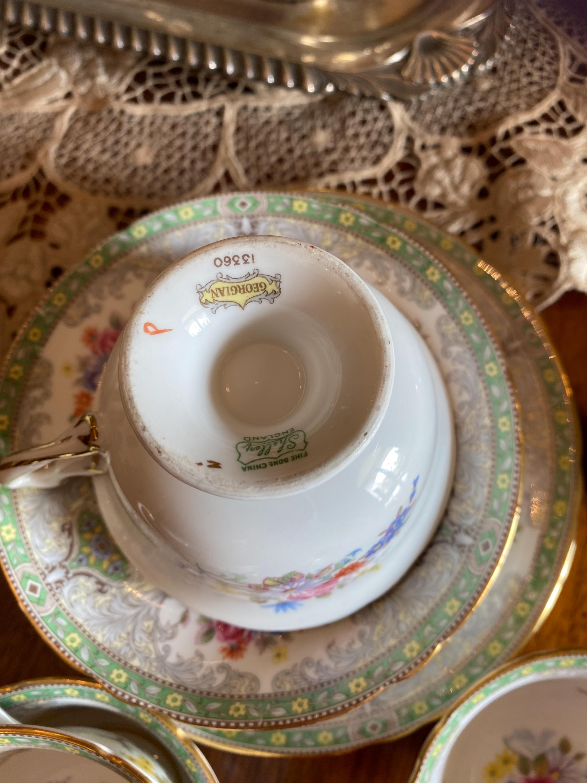 Vintage Shelley “georgian “tea Set Consisting of Six Cups,saucers and ...