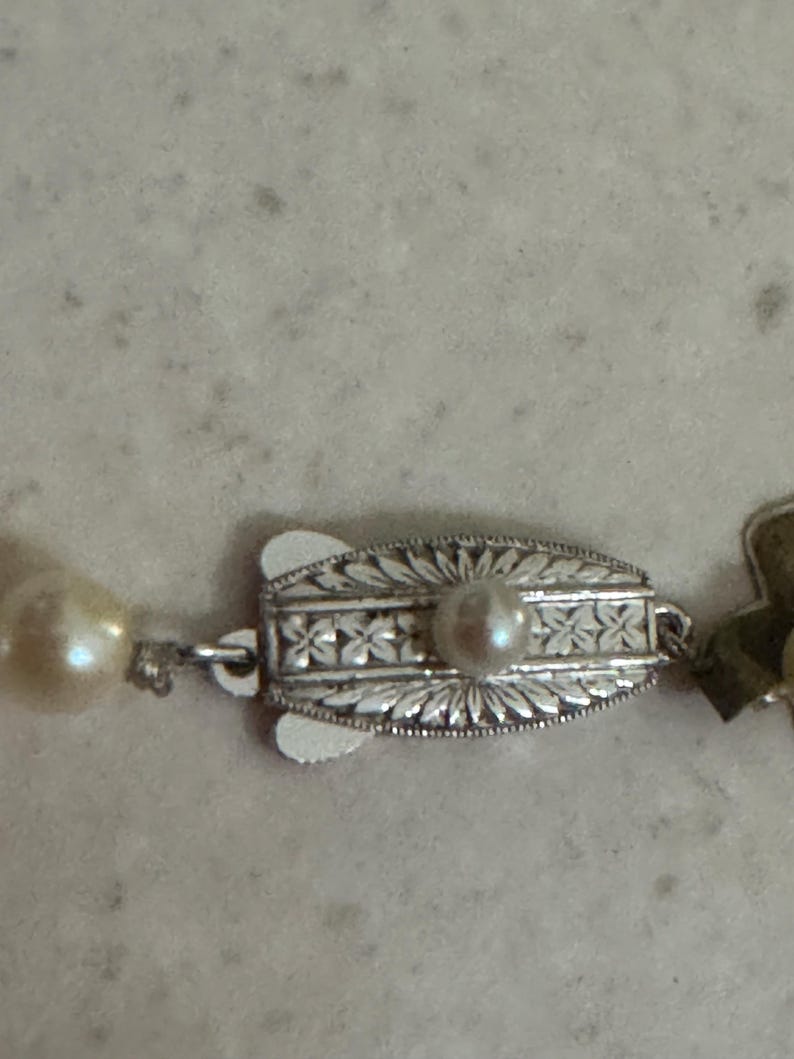 Vintage Mikimoto Pearl Necklace With Signature Pearl Sterling Silver ...