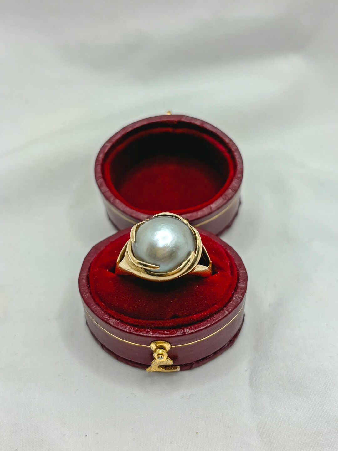 9ct Yellow Gold Mabe Pearl Ring - Etsy