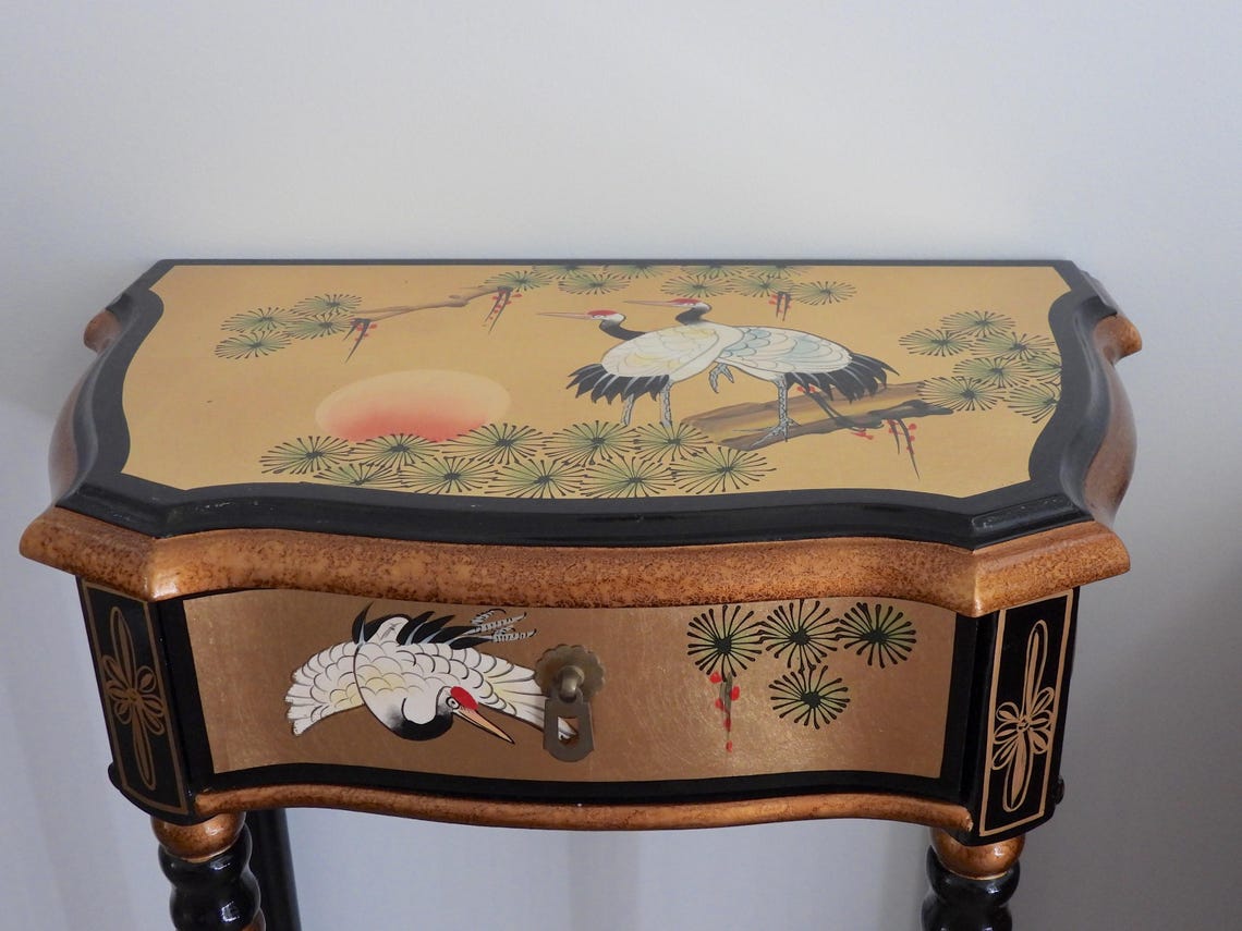 Vintage Japanese Lacquer Hall Table - Etsy