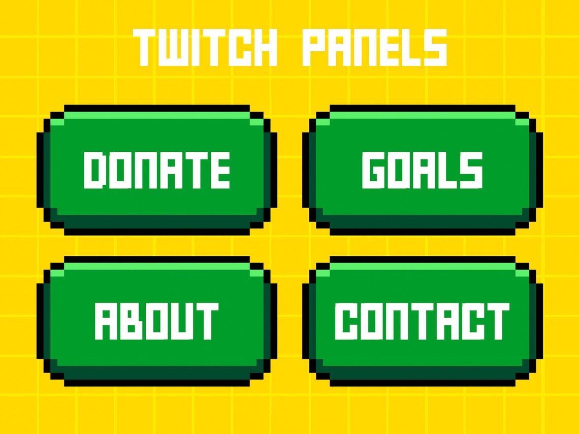 Pixel Twitch Panels Retro 8bit Pixel Art Stream Pack - Etsy