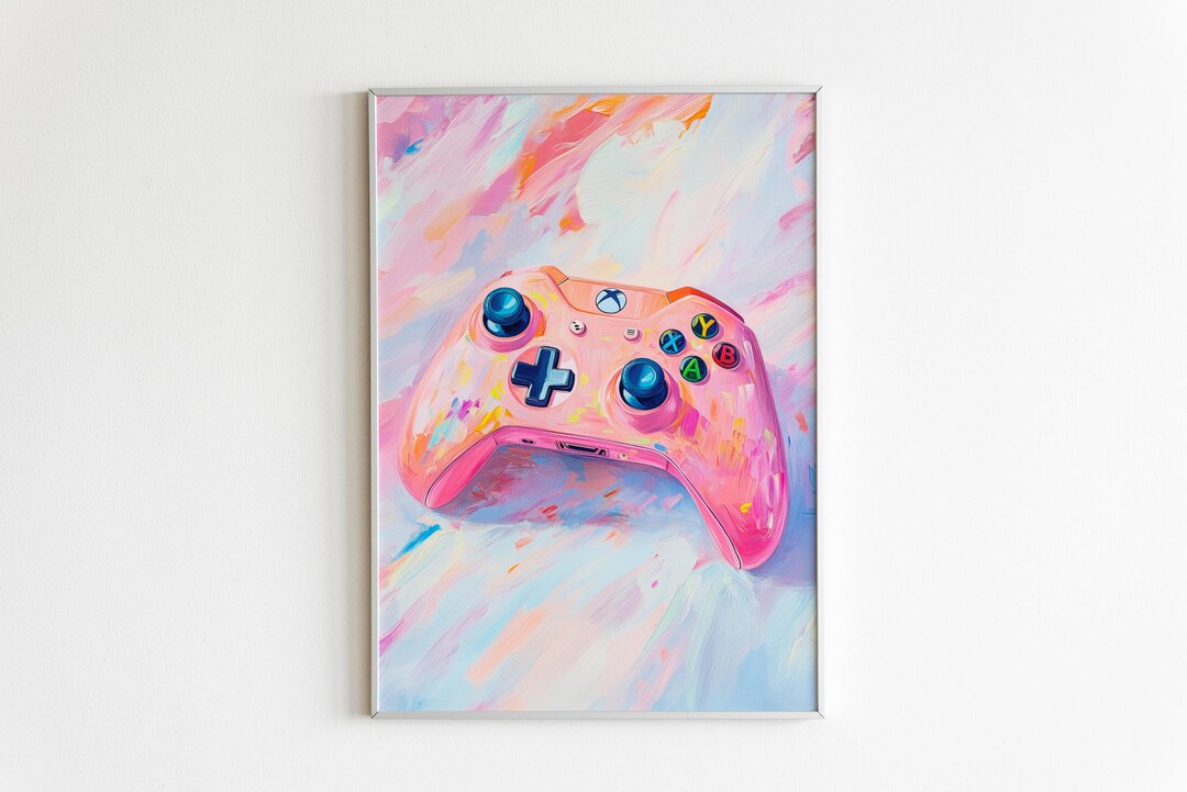 Pastel Gaming Poster Dopamine Decor, Pink Controller Gaming Space ...