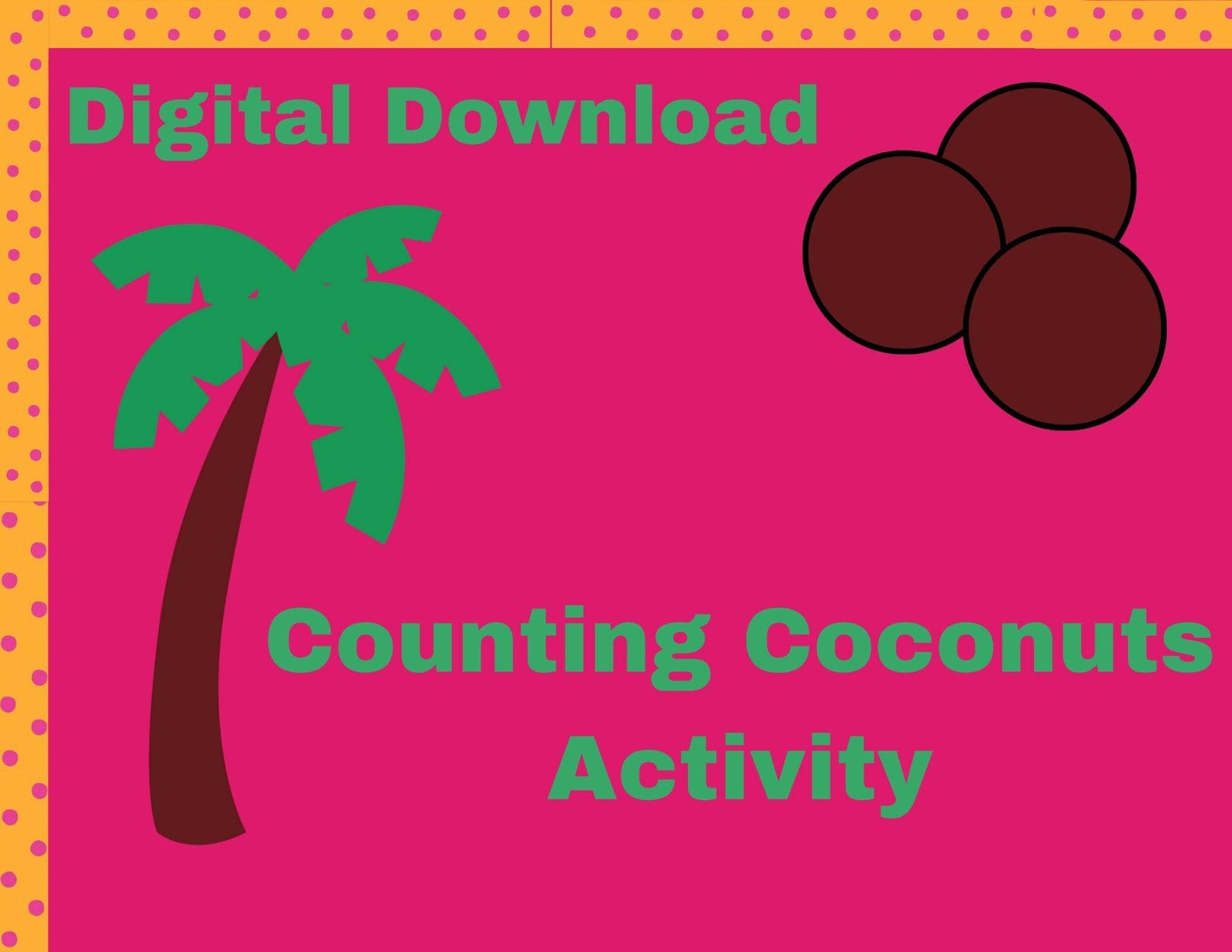 Chicka Chicka Boom Boom Theme File Folder Game | Coconut Counting - Etsy