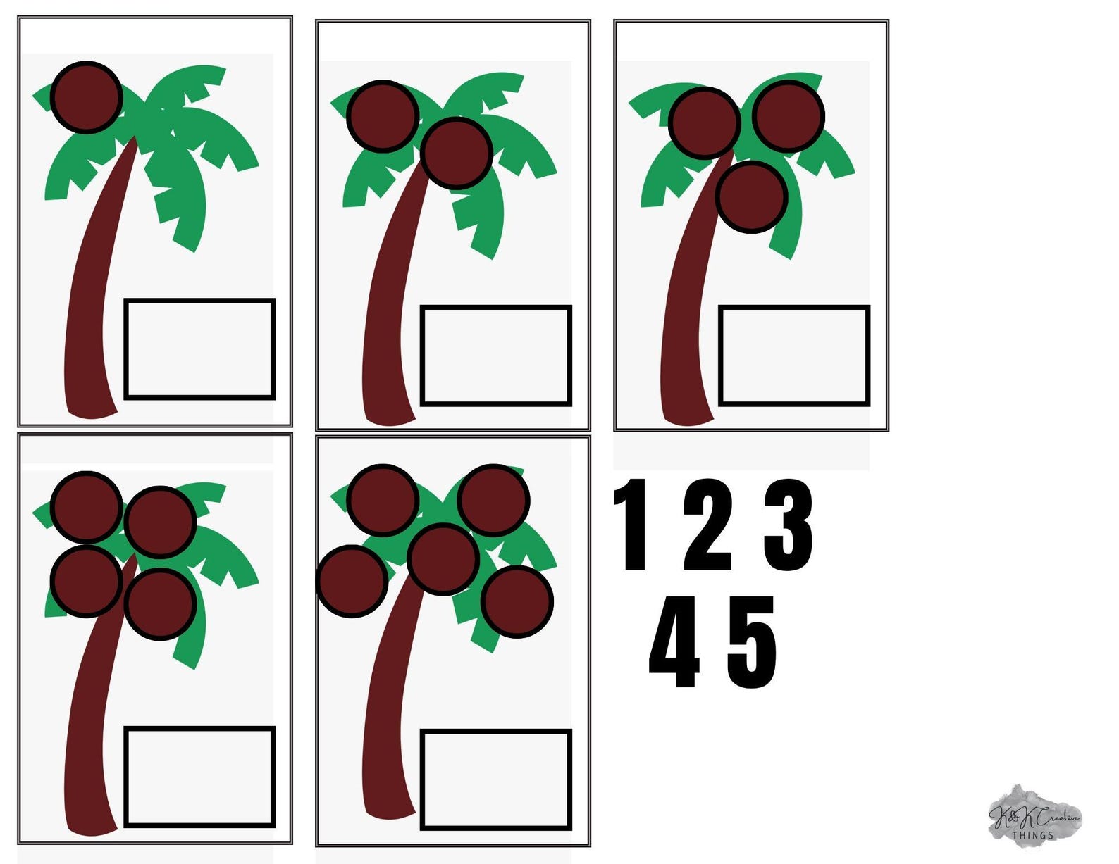 Chicka Chicka Boom Boom Theme File Folder Game | Coconut Counting - Etsy