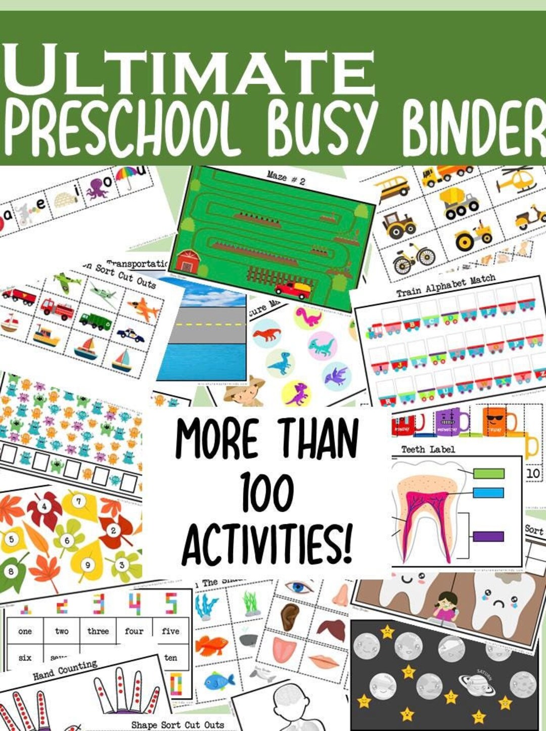 Ultimate Preschool Busy Binder|digital Download|pdf|file Folder Games ...