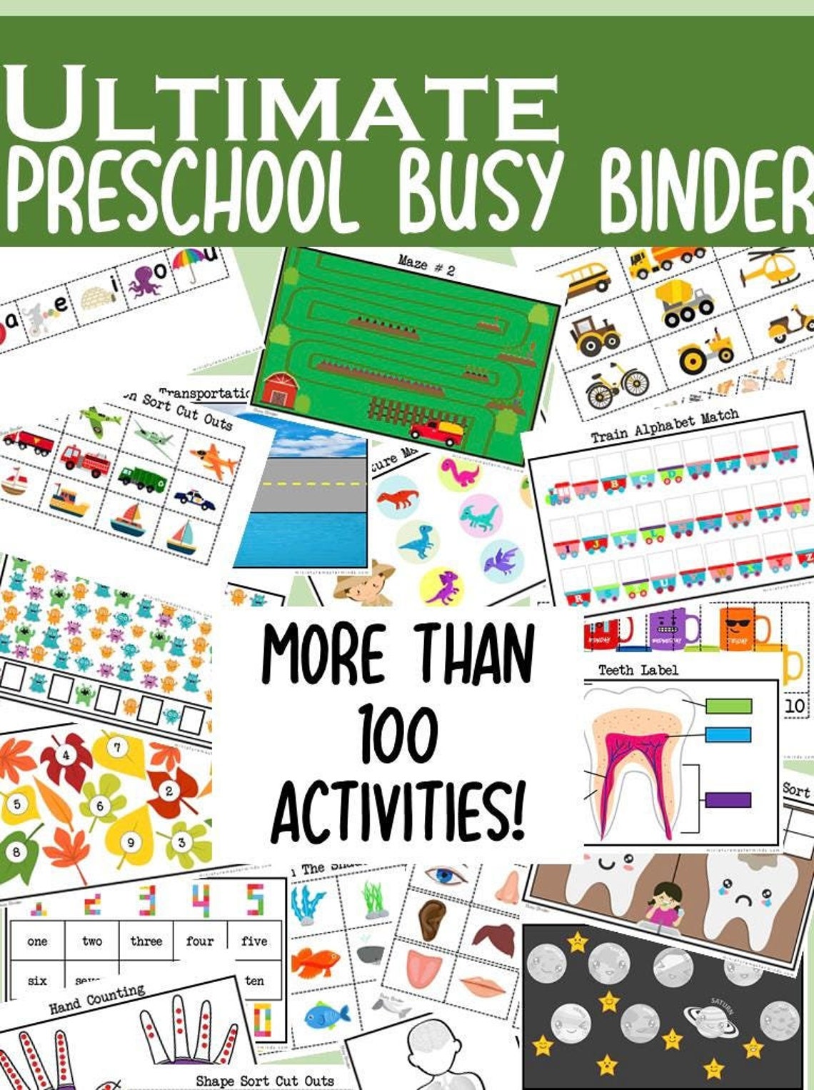Ultimate Preschool Busy Binder|digital Download|pdf|file Folder Games ...