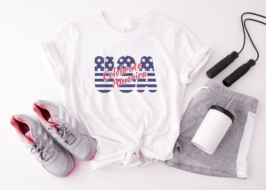 Patriotic Red, White & Blue Graphic Shirt, USA T-shirt, Celebrate ...