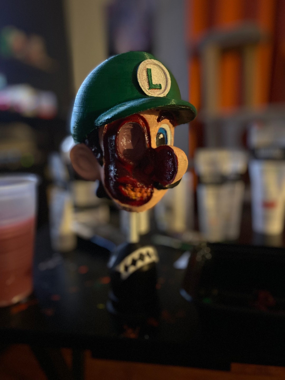 Zombie Luigi Head on Bullet Bill Base Fun Decoration for Game - Etsy