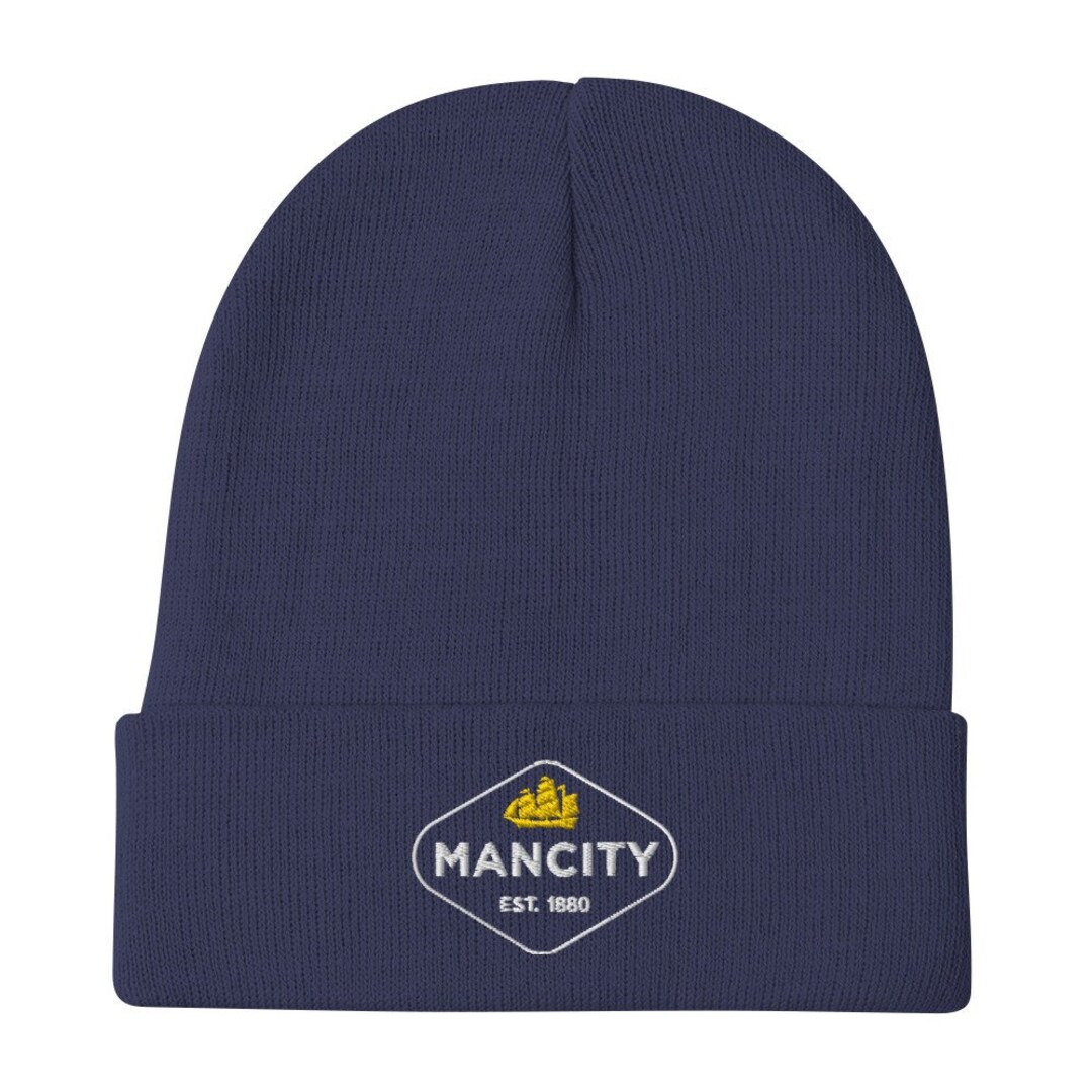 Manchester City Football Club Ship Canal Embroidered Beanie - Etsy