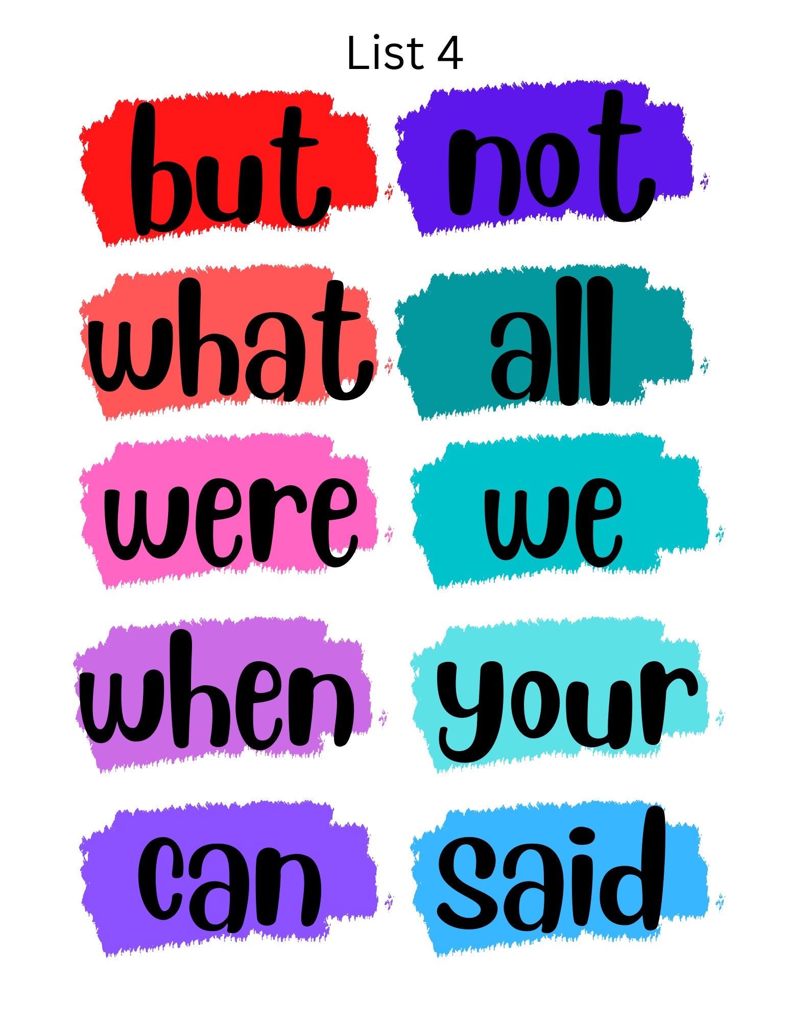 Kinder/first Grade Sight Words for Printing - Etsy