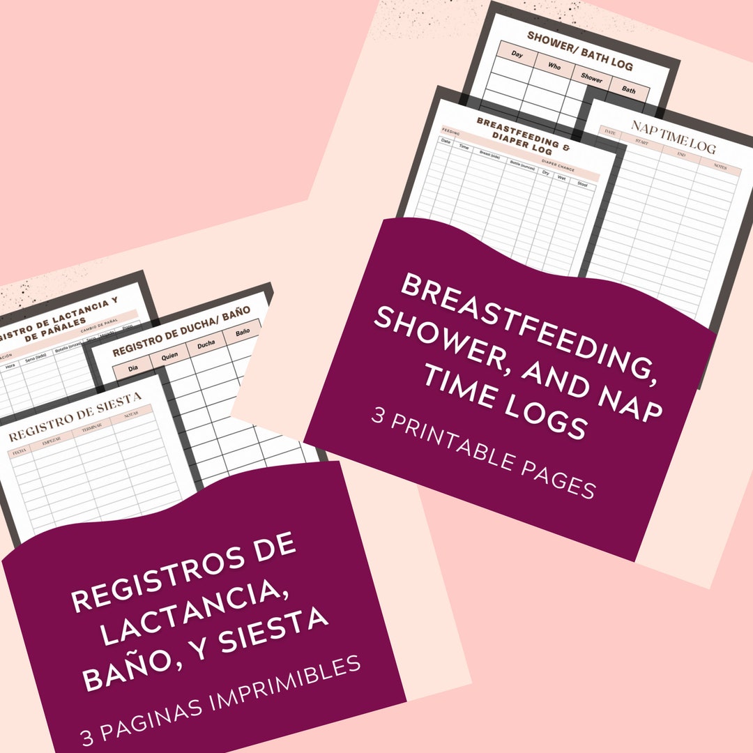 Printable Set of Eng/spanish Breastfeeding/ Diaper Change; Bath; and ...