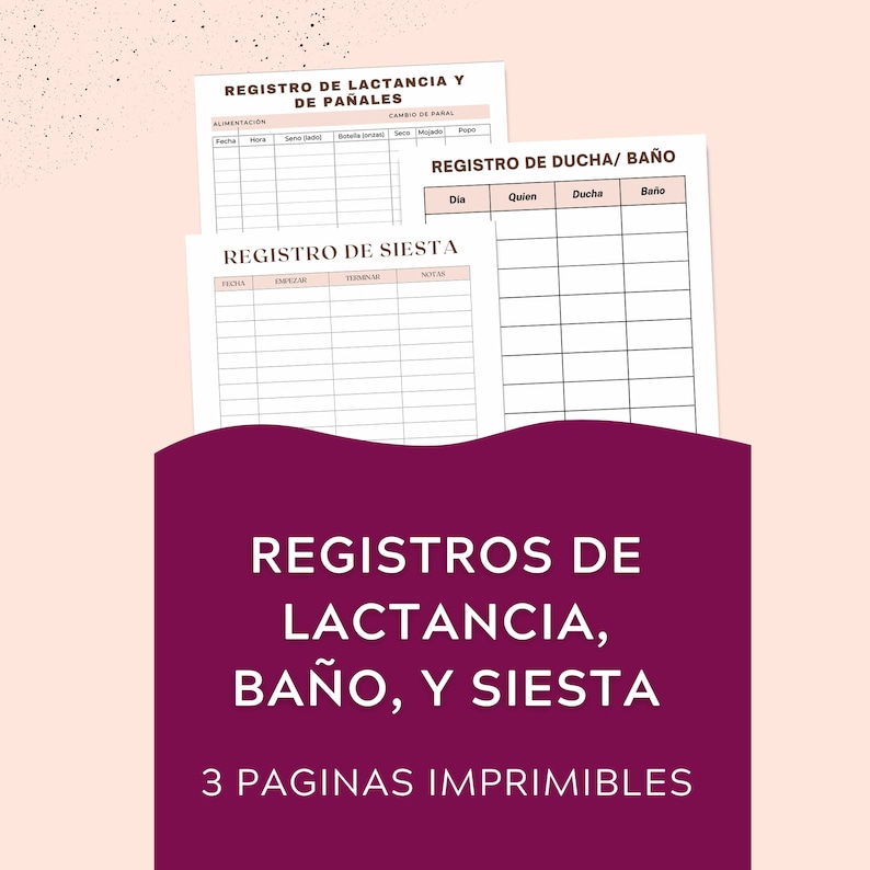 Printable Set of Eng/spanish Breastfeeding/ Diaper Change; Bath; and ...