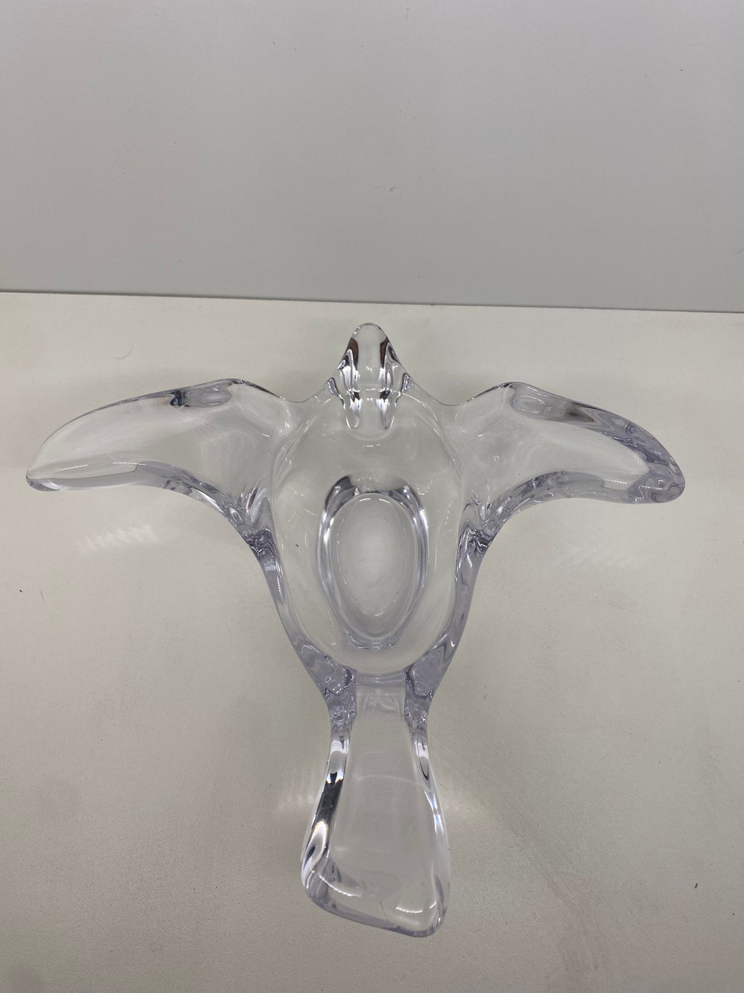 Sasaki Crystal Flying Bird Trinket Dish, Art Glass Bird, Paperweight ...