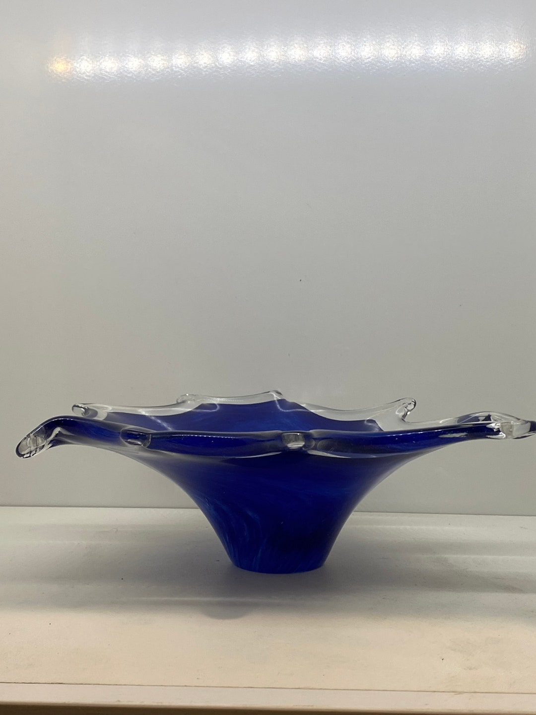 Vintage Art / Studio Glass Water Splash Glass Bowl - Etsy