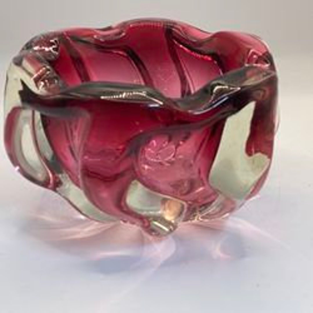 Gorgeous Vintage Ruby Red Glass Bowl - Etsy