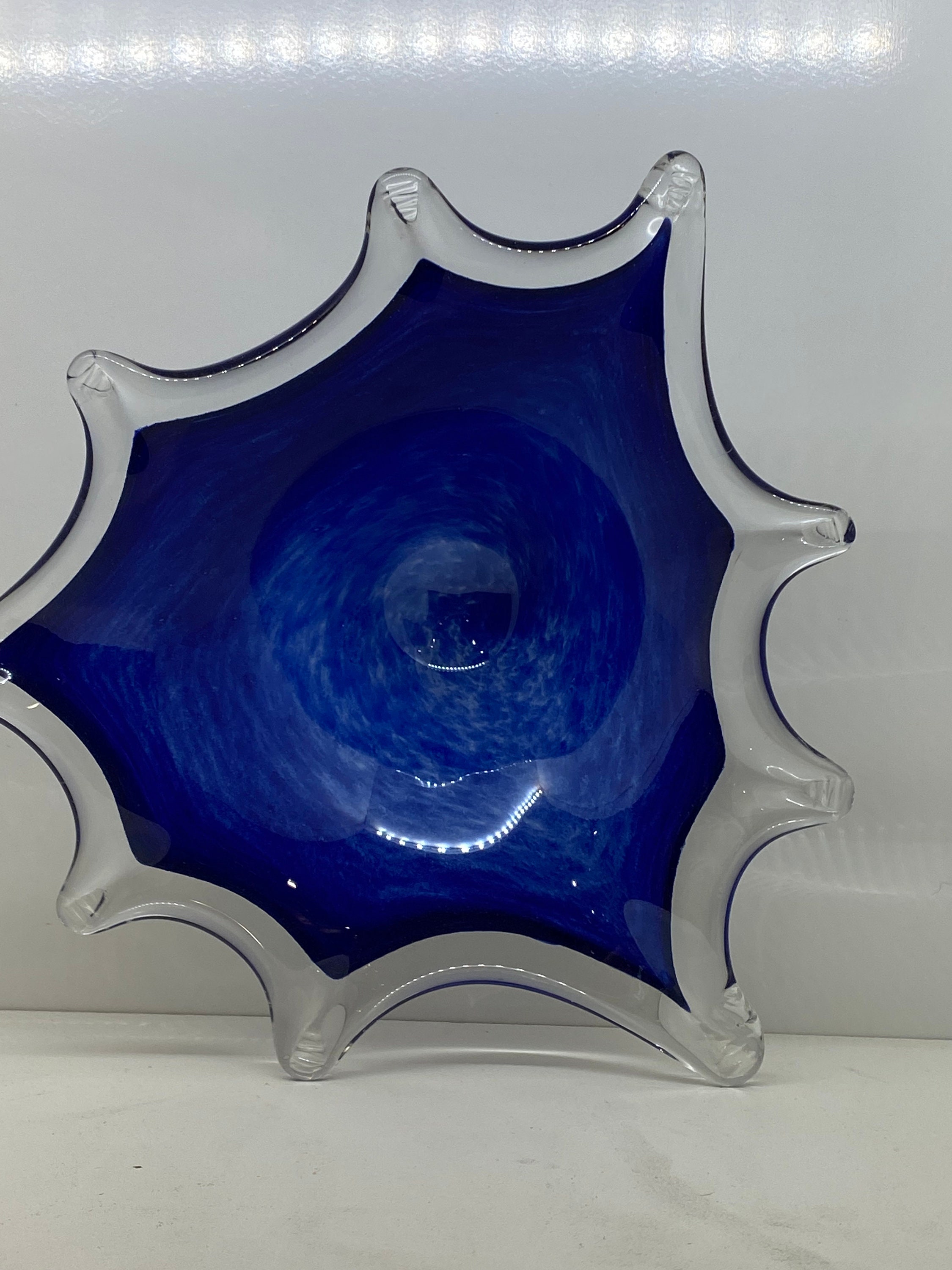 Vintage Art / Studio Glass Water Splash Glass Bowl - Etsy