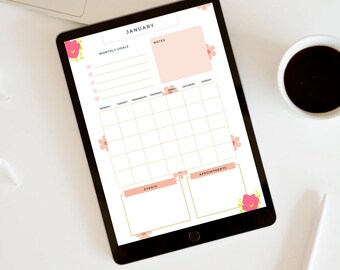 Pdf/printable Sorbet Monthly Planner Layout - Etsy